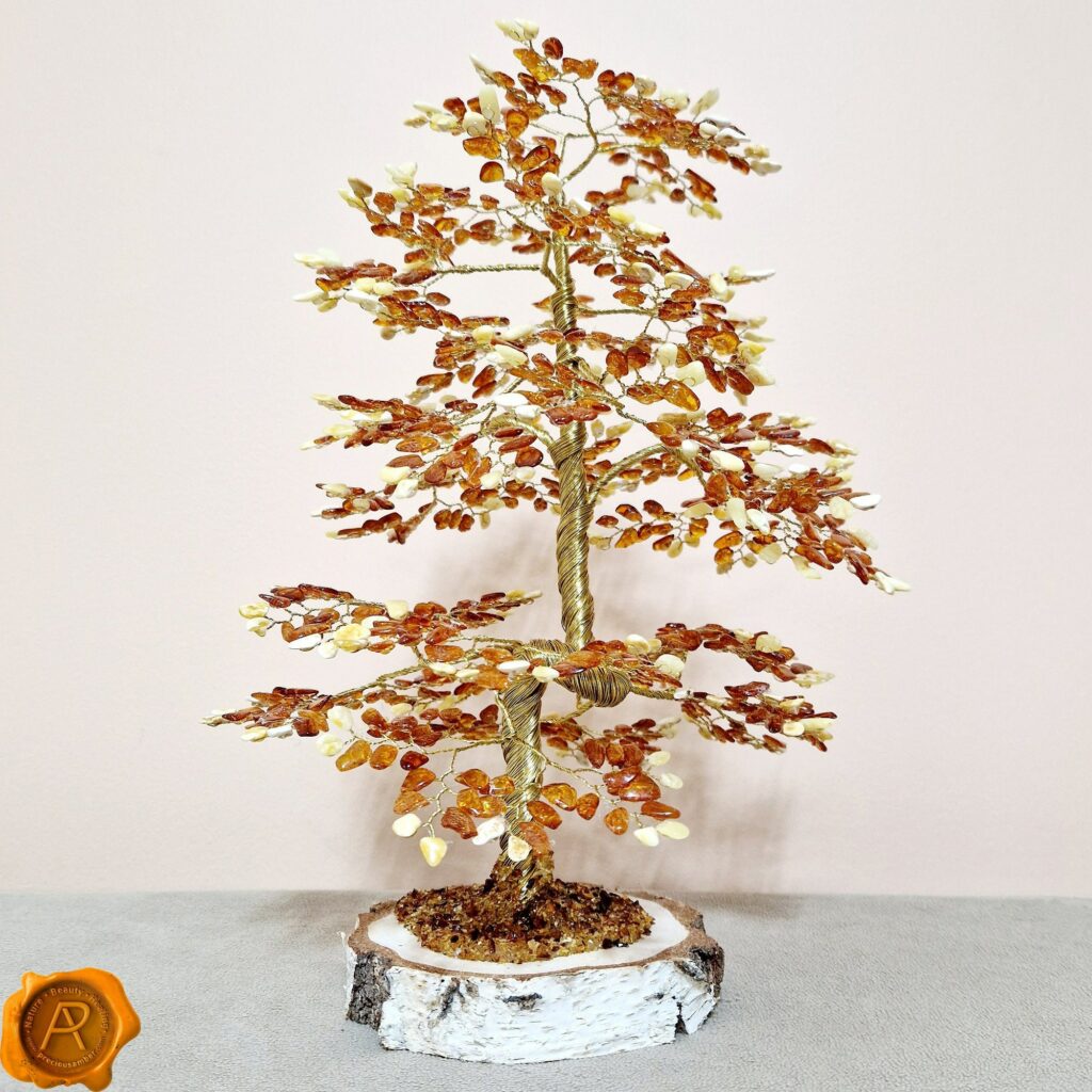Handmade Amber Tree | 36 Leaves - Precious Amber